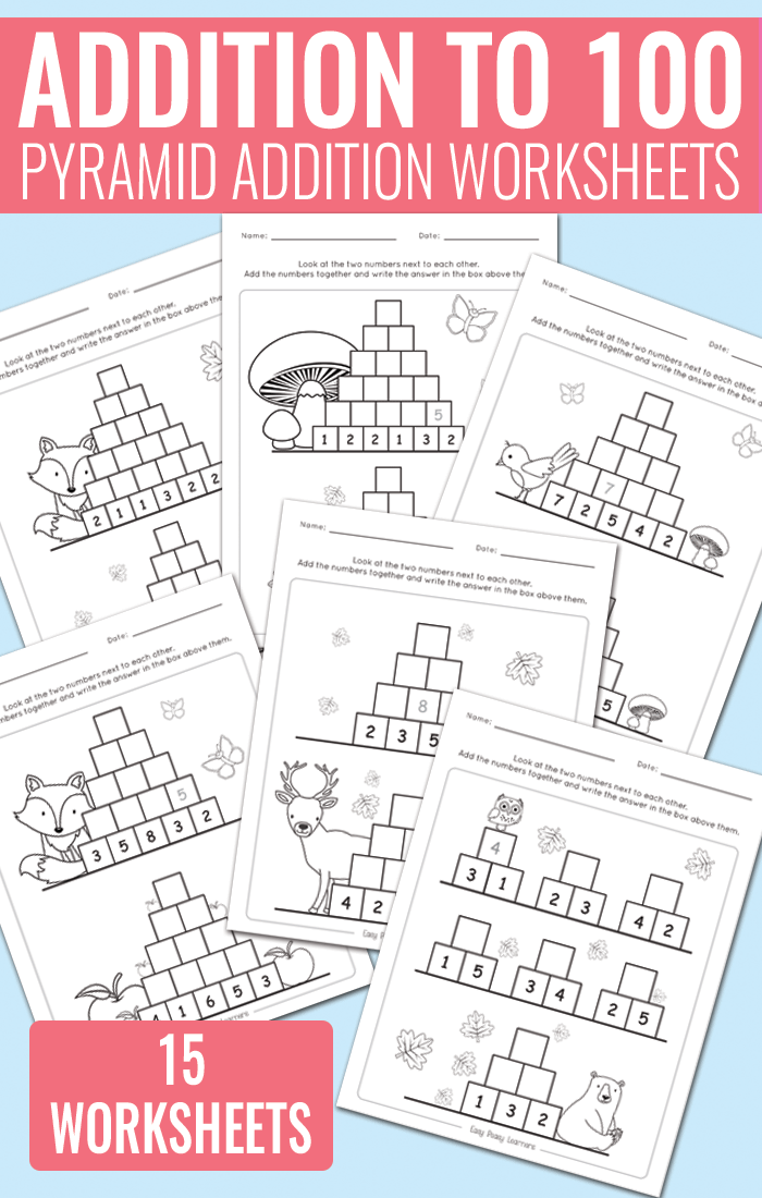 Pyramid Addition up to 100 Worksheets - Easy Peasy Learners ...