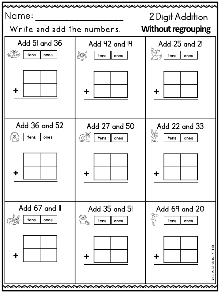 2 Digit Addition Worksheets - Worksheets Library