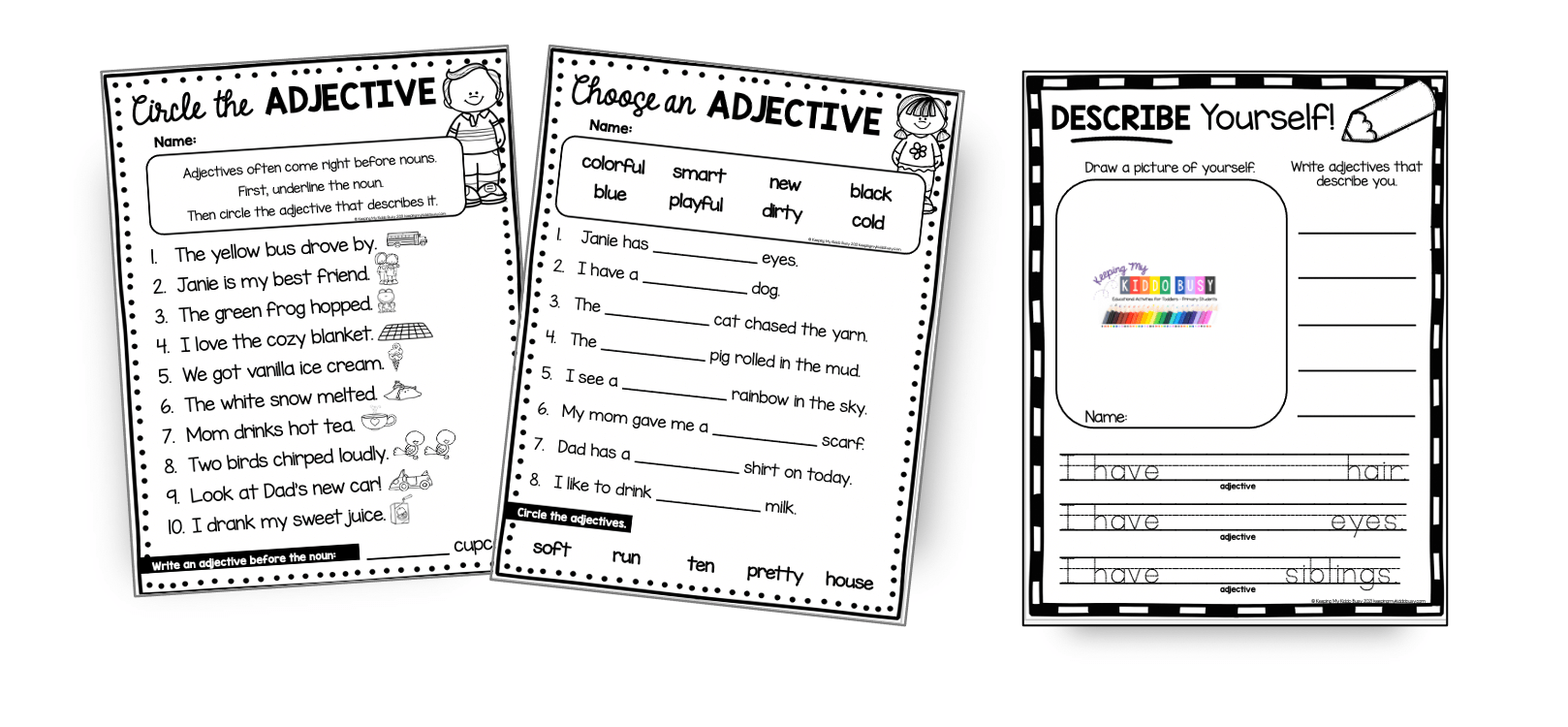 Primary Grammar ADJECTIVES - with free activities! — Keeping My ...