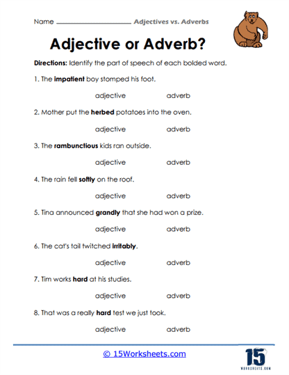 Adverbs Worksheets - 15 Worksheets.com - Worksheets Library