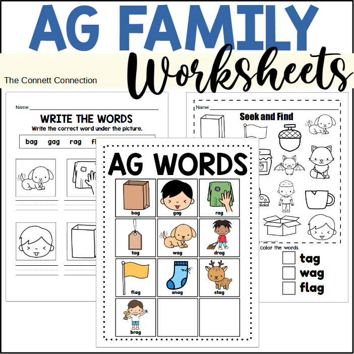 AG Word Family Worksheets Classful Worksheets Library