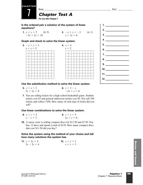 Review A Chapter 7 - NOHS Teachers - Worksheets Library