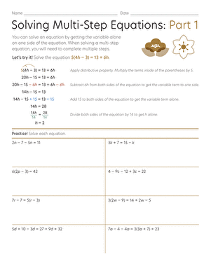 Free algebra 1 multi step equations worksheet, Download Free algebra 1 ...