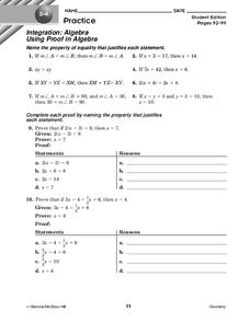 Algebraic Properties Proofs Lesson Plans & Worksheets - Worksheets Library