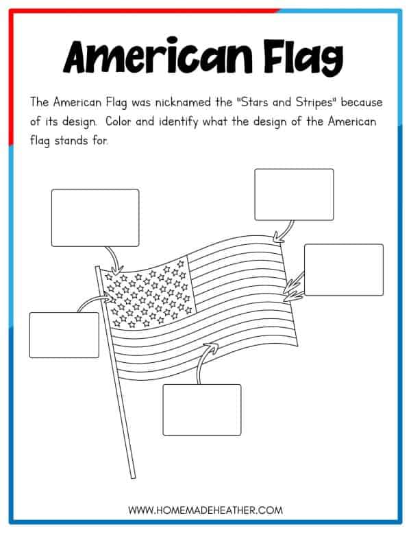 Free American Flag Coloring Pages » Homemade Heather - Worksheets Library