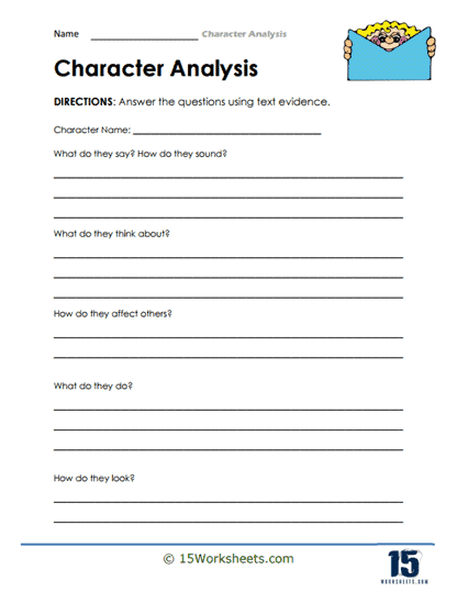 Character Analysis Worksheets - 15 Worksheets.com - Worksheets Library