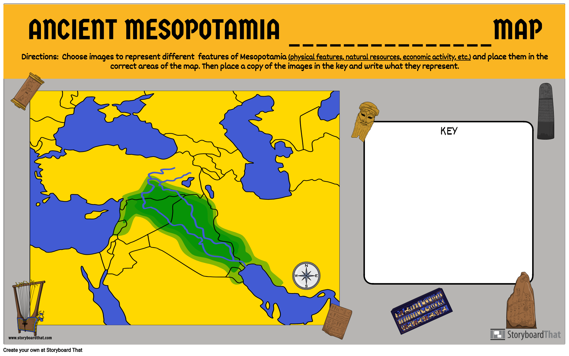 Ancient Mesopotamia | Mapping Civilizational Features - Worksheets Library