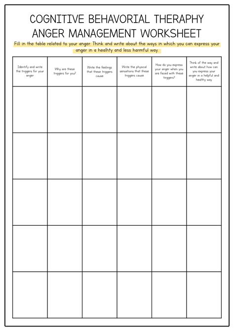 Anger Management Worksheet - Worksheets Library