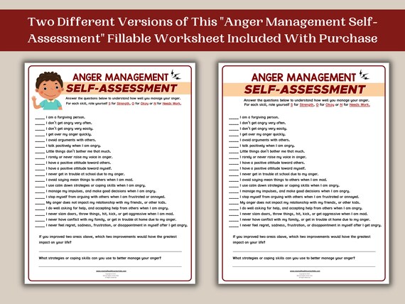 Anger Management Questionnaire | Environworks Tests - Worksheets Library