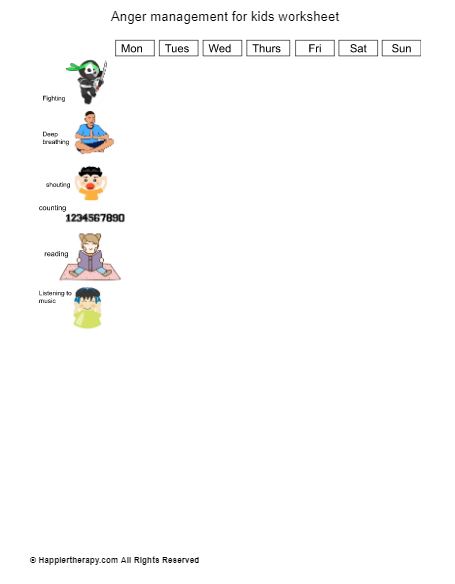 Anger Management For Kids Worksheet | HappierTHERAPY - Worksheets Library