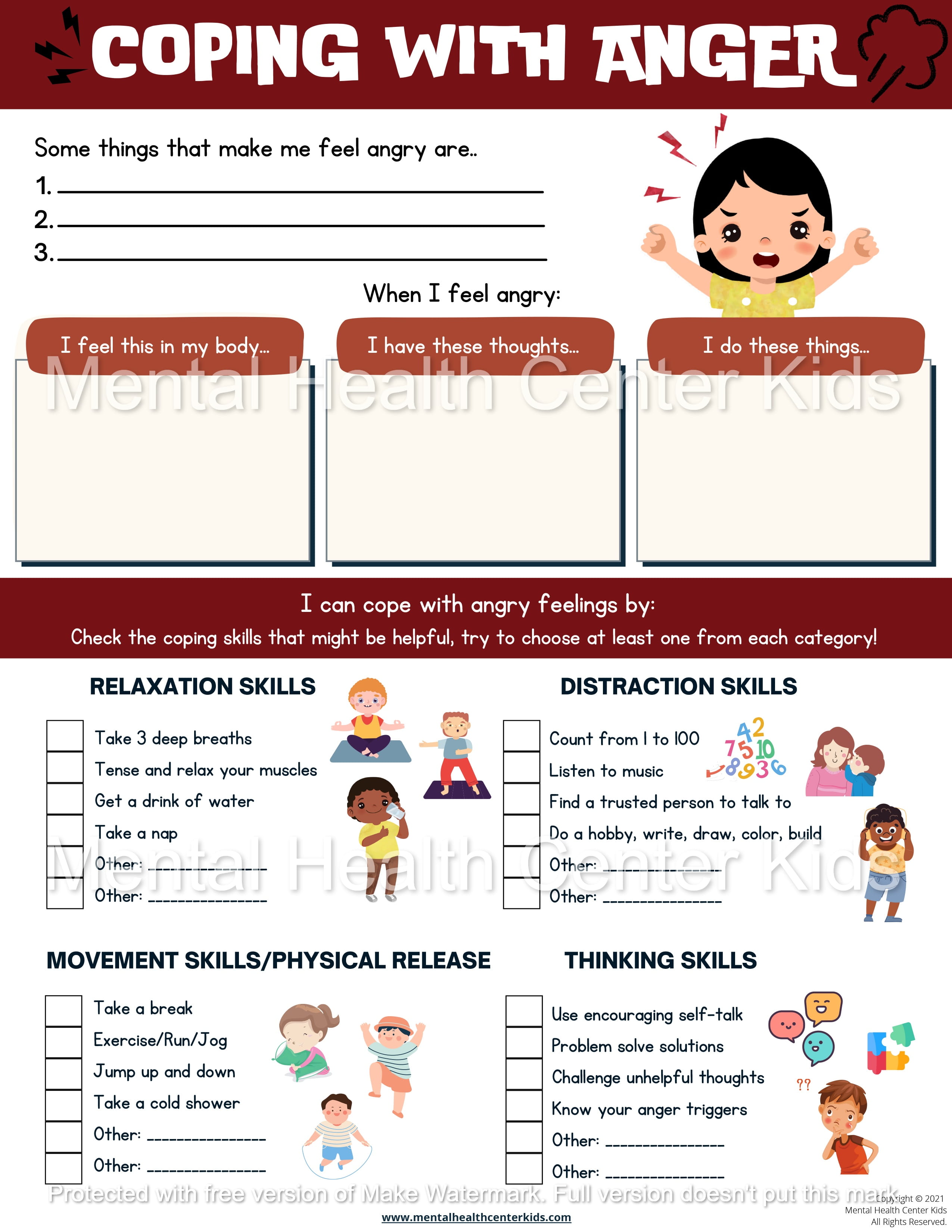 Anger Coping Worksheets & Example | Free PDF Download - Worksheets Library