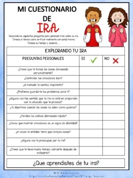ANGER MANAGEMENT Workbook Activities - Keep Your Cool - SPANISH VERSION ...