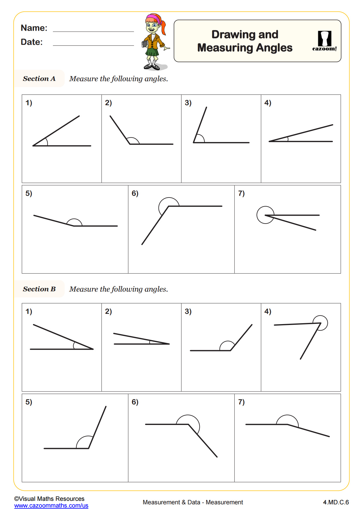 Drawing And Measuring Angles Fun And Engaging 4th Grade Pdf Worksheets Library