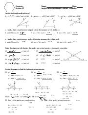 1.5 Angle Pair Relationships Practice Worksheet.pdf - Geometry ...