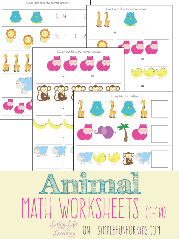 Free animals math worksheet, Download Free animals math worksheet png ...