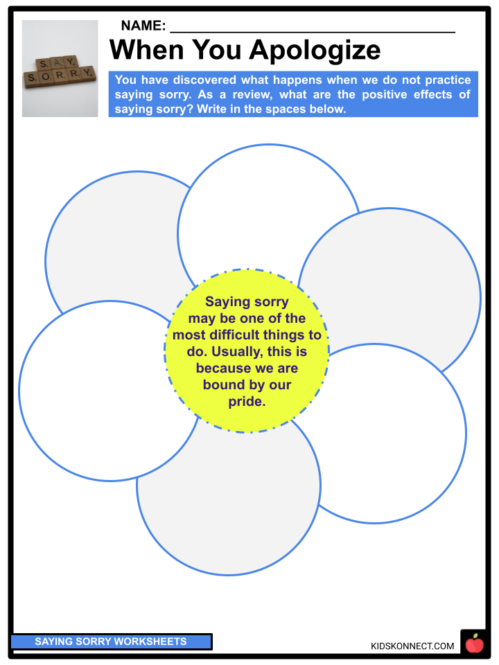 New Product :: Apologizing Activities – One-Stop Counseling Shop - Worksheets Library