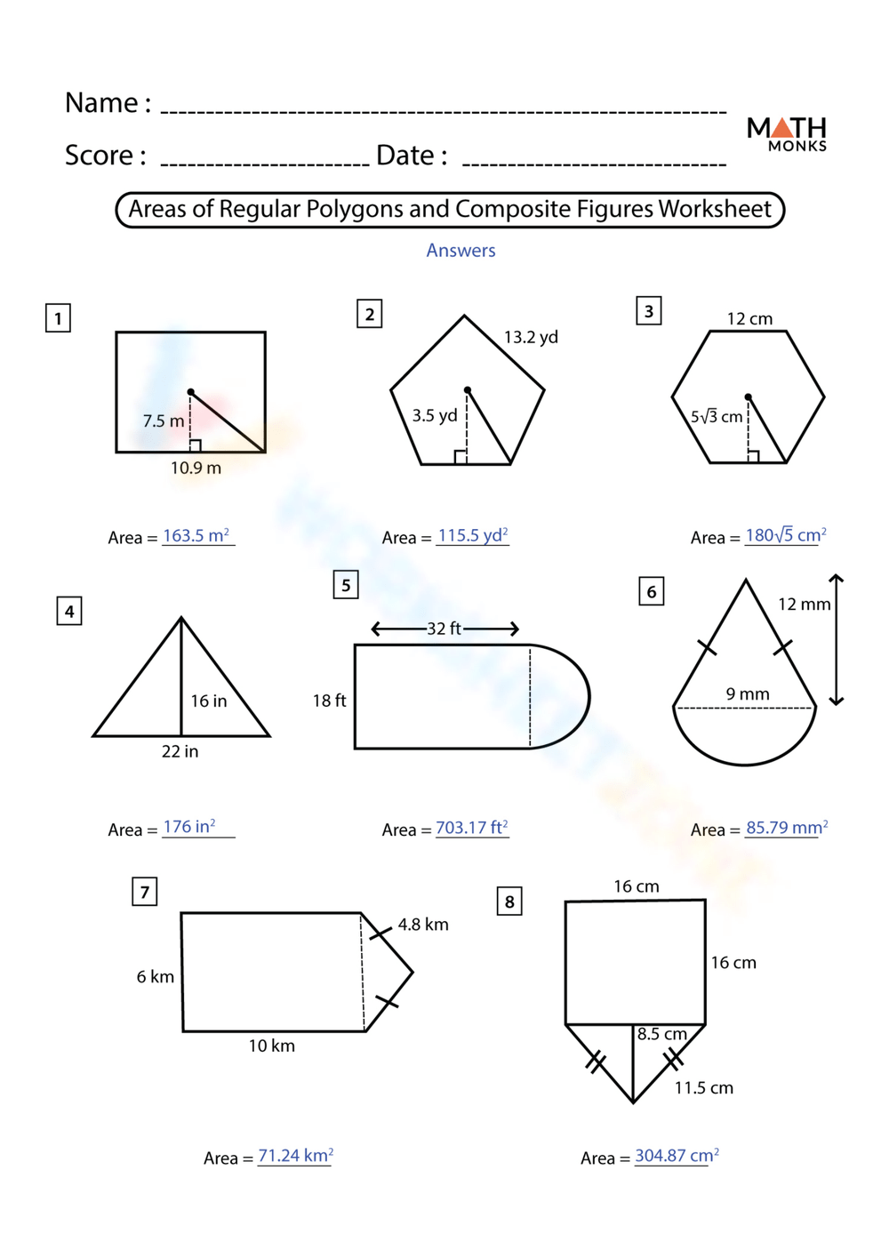 Area Of Composite Figures Worksheets Math Monks Worksheets Library Area Of Composite Figures Worksheets Math Monks Worksheets Library
