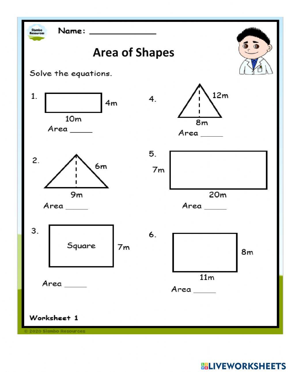 Area Of Shapes Exercise Live Worksheets Worksheets Library Area Of Shapes Exercise Live Worksheets Worksheets Library