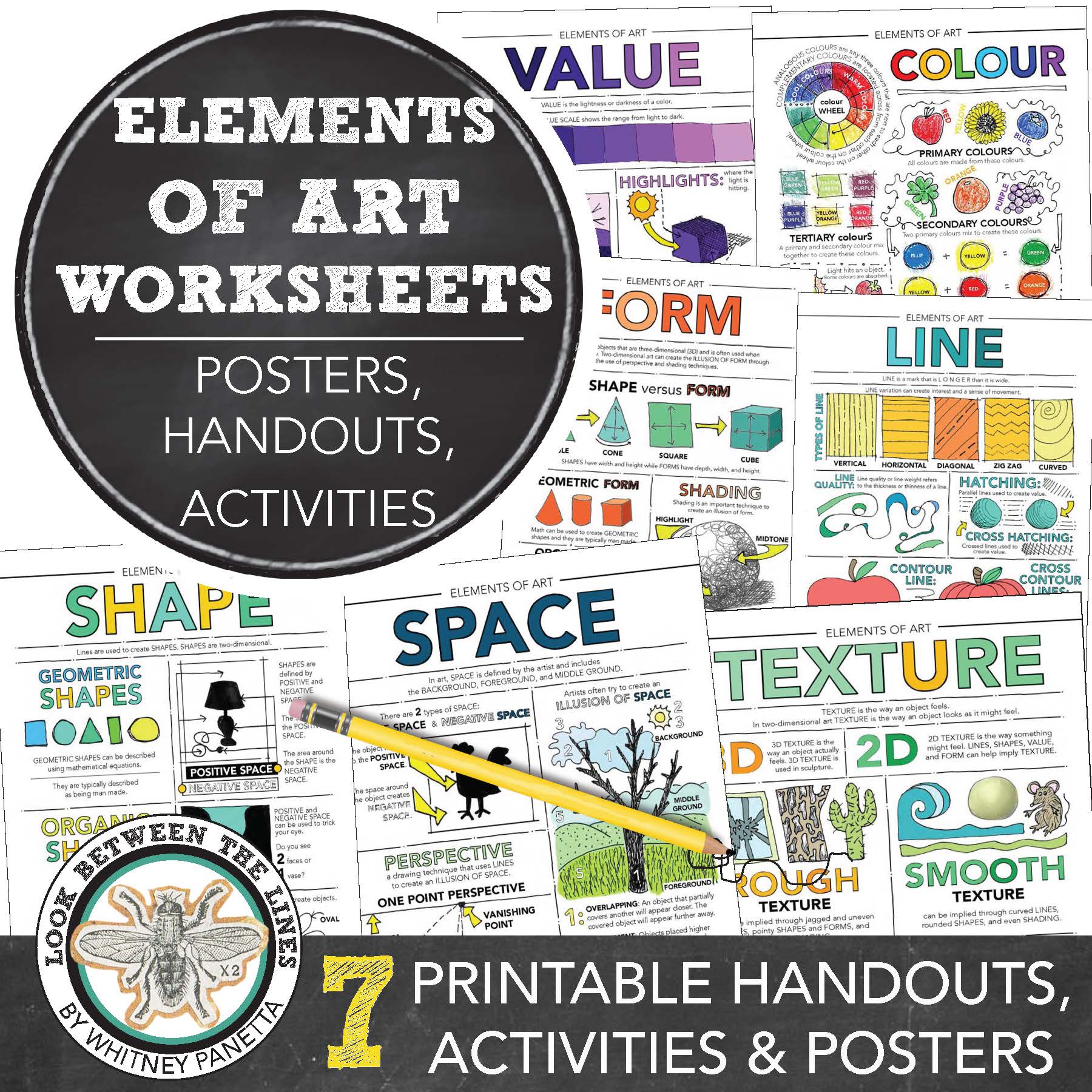 7 Elements of Art Worksheets, Activities, and Printable Posters ...