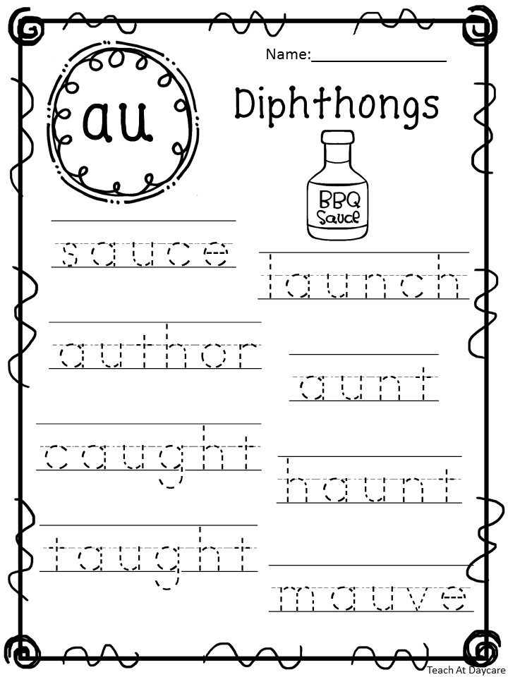 The AW/AU Vowel Pair - Worksheets Library