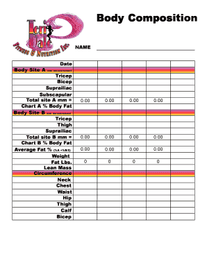 Appendix B Standard Methods for Determining Body Fat Using Body ... - Worksheets Library