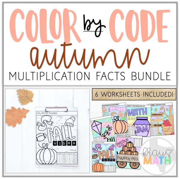 Autumn Color By Number | Multiplication Facts Bundle - Kraus Math ...
