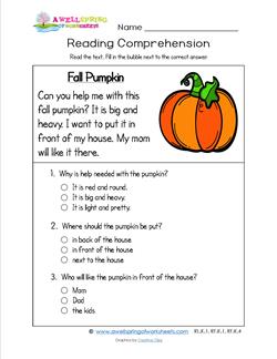 Autumn Reading Comprehension Worksheet PDF | PDF - Worksheets Library