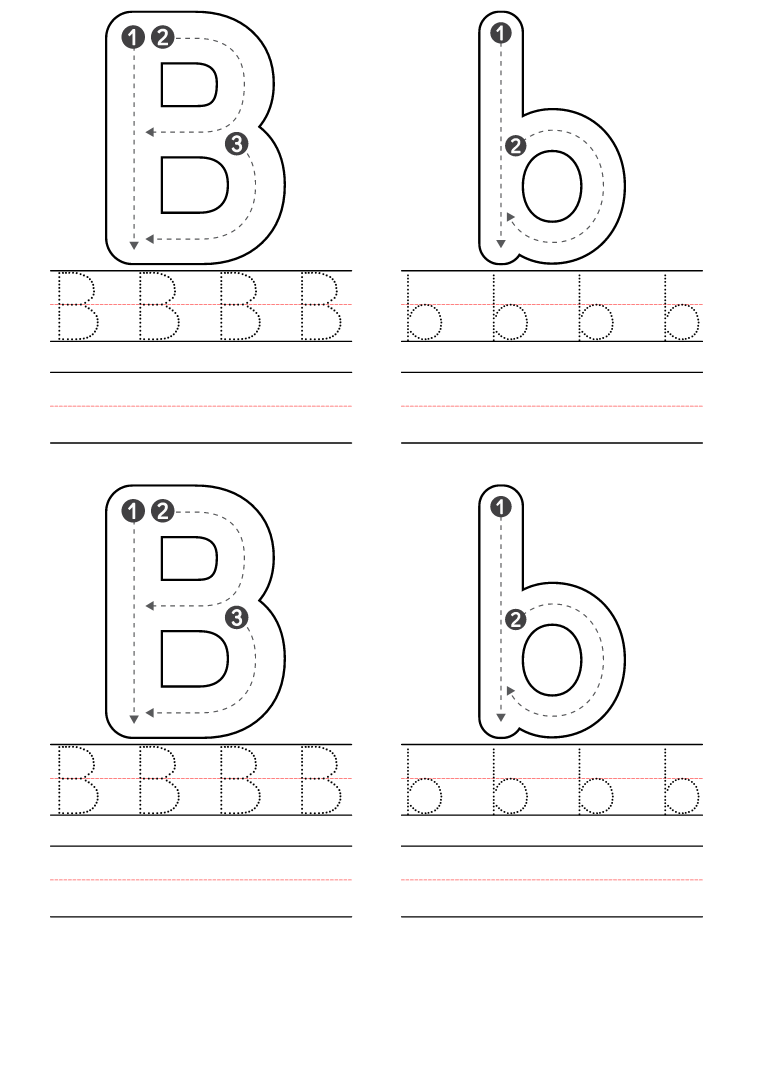 Free Letter B Alphabet Learning Worksheet for Preschool - Worksheets Library