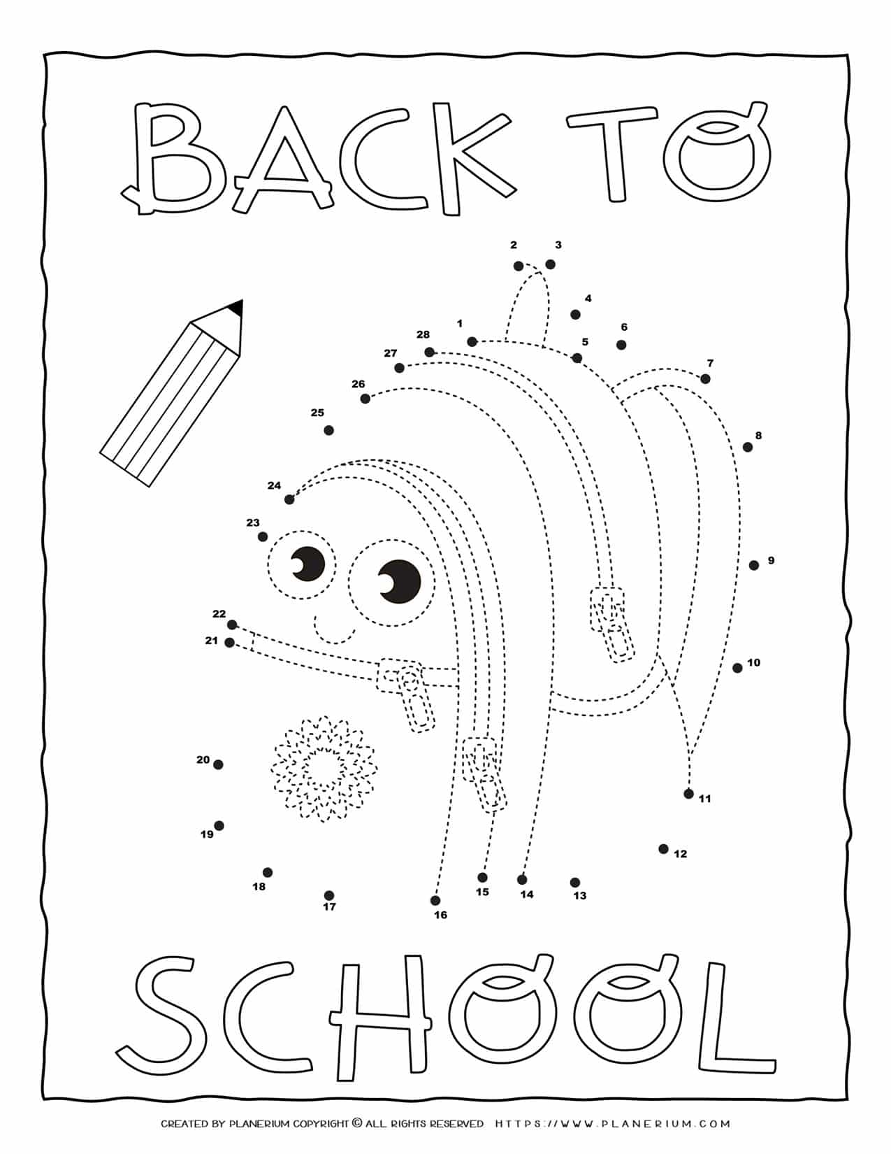 Back To School - Connect The Dots | Planerium - Worksheets Library