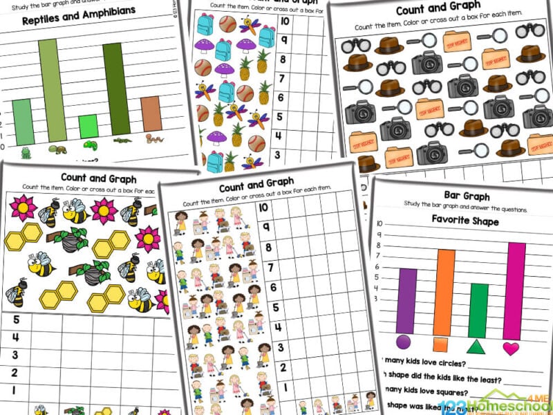 FREE Graphing Pictograph & Bar Graph Worksheets for Kindergarten ...