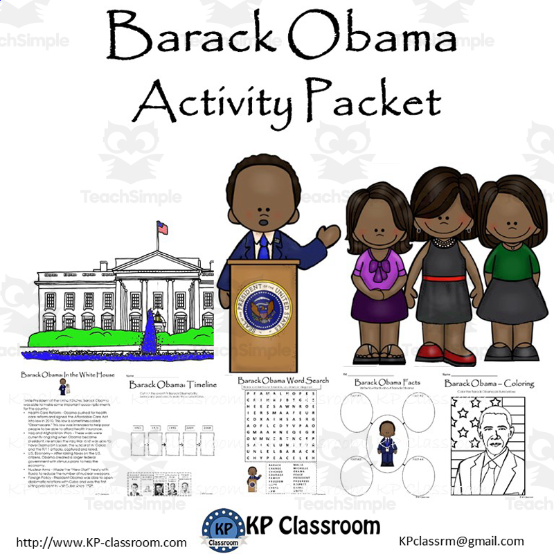 Barack Obama Activity Packet and Worksheets - Worksheets Library