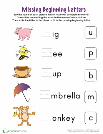 Beginning Consonants Practice - Worksheets Library