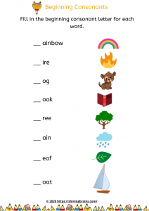 Beginning Consonant Worksheets |Initial Consonants - Shining Brains - Worksheets Library