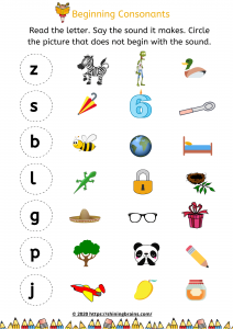 Beginning Consonant Worksheets |Initial Consonants - Shining Brains - Worksheets Library
