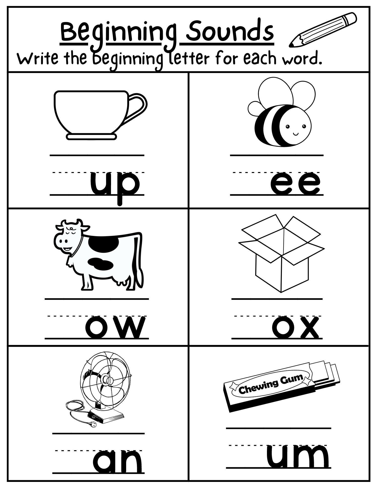 FREE Printable Alphabet Beginning Sounds Worksheets - Worksheets ... - Worksheets Library
