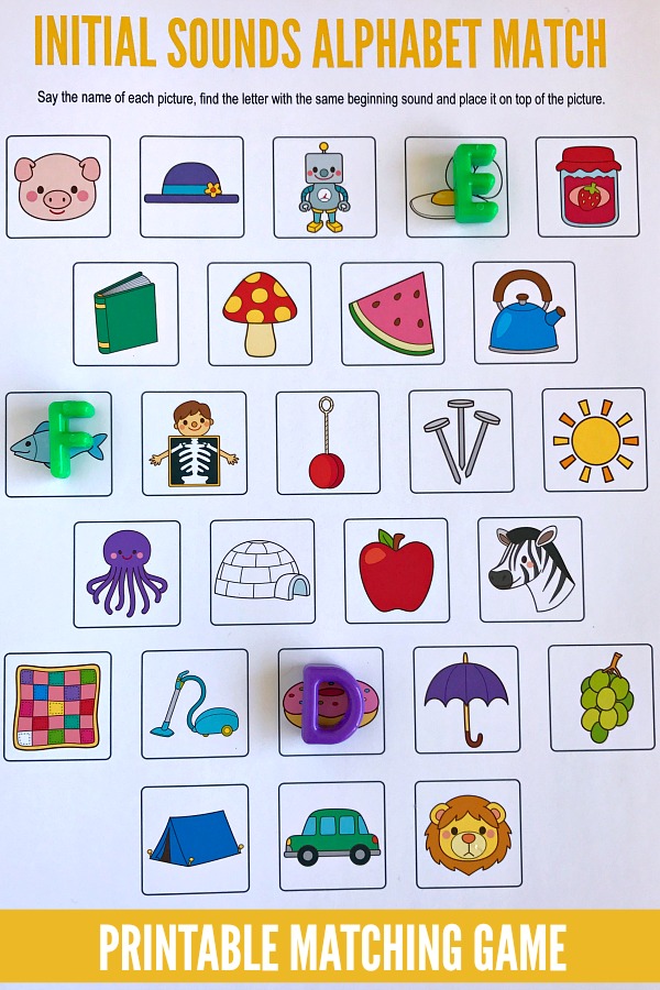 Printable Letter Sound Matching Game - Worksheets Library