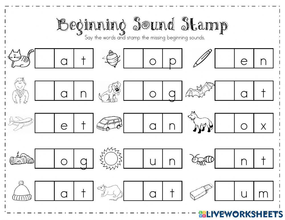 Beginning Sounds interactive worksheet for 1 | Live Worksheets - Worksheets Library