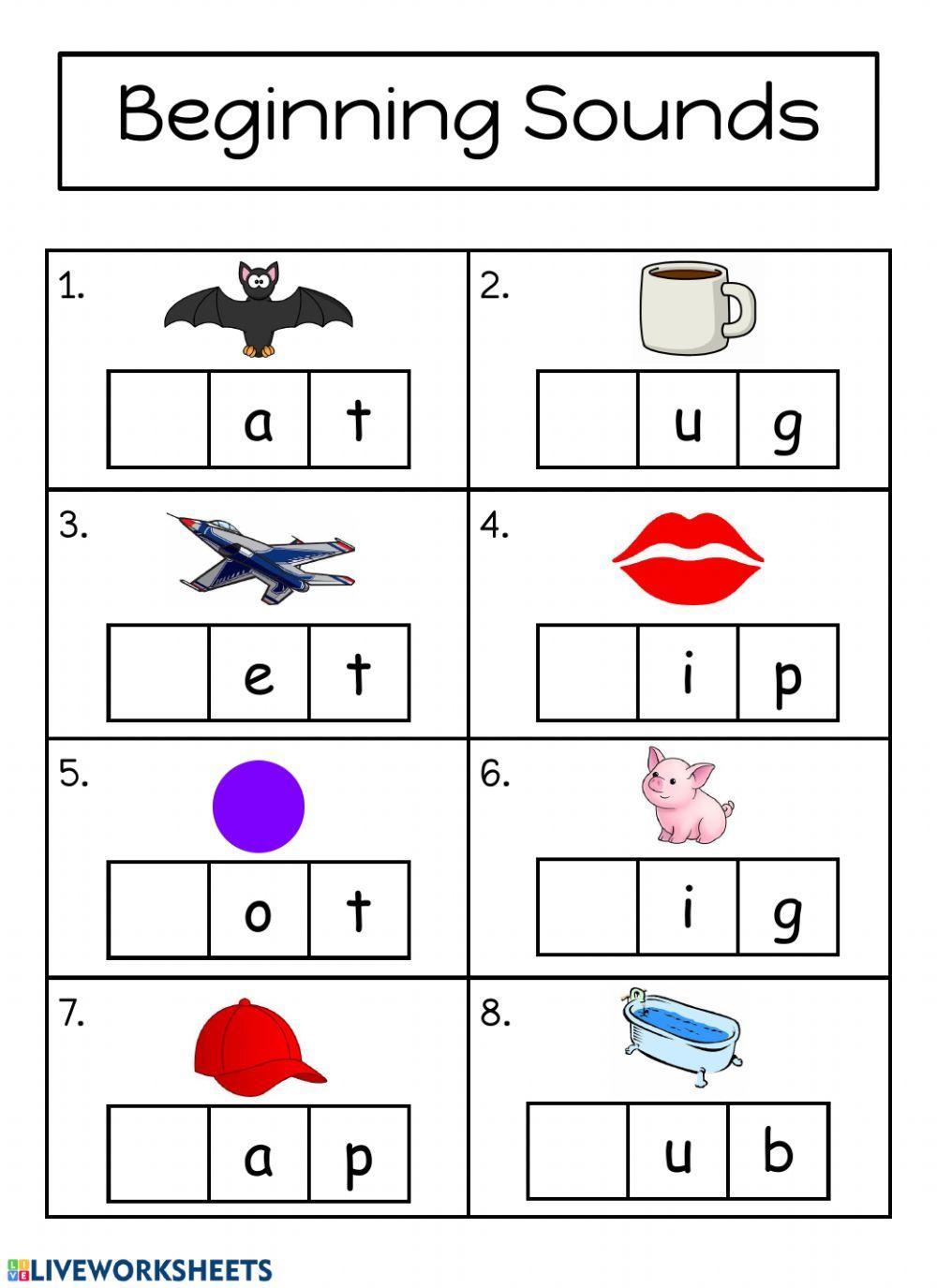 Beginning Sounds interactive worksheet | Live Worksheets - Worksheets Library