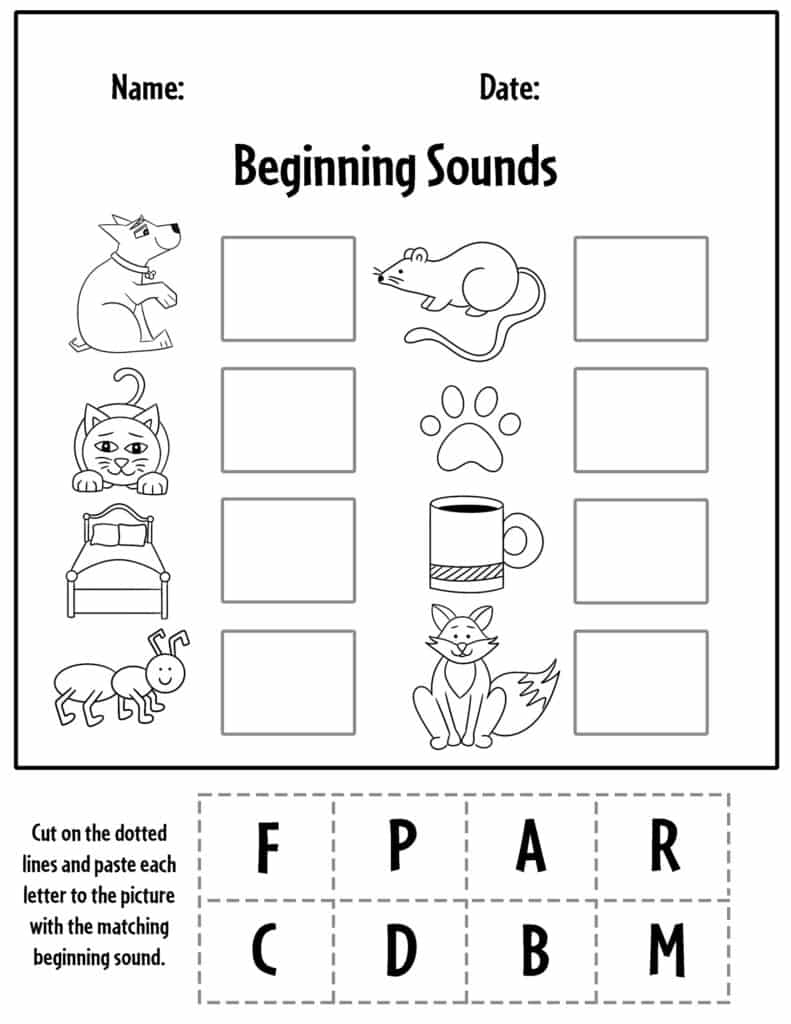 Free Beginning Sounds Worksheets for Preschool ⋆ The Hollydog Blog - Worksheets Library