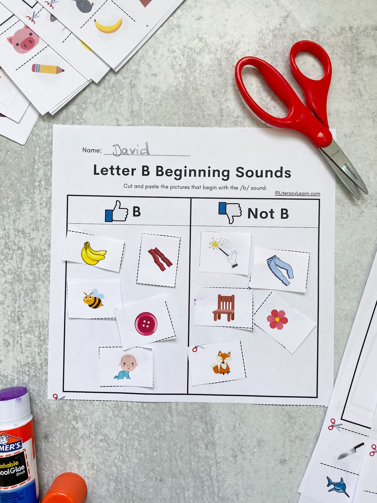 Beginning Sounds Cut & Paste Worksheets - Literacy Learn - Worksheets Library