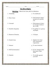 Bill of Rights Worksheet completed.pdf - Name: Date: Period: The ...