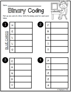 Kids STEM Workshop: Binary Code! – Sowing Seeds Librarian - Worksheets Library