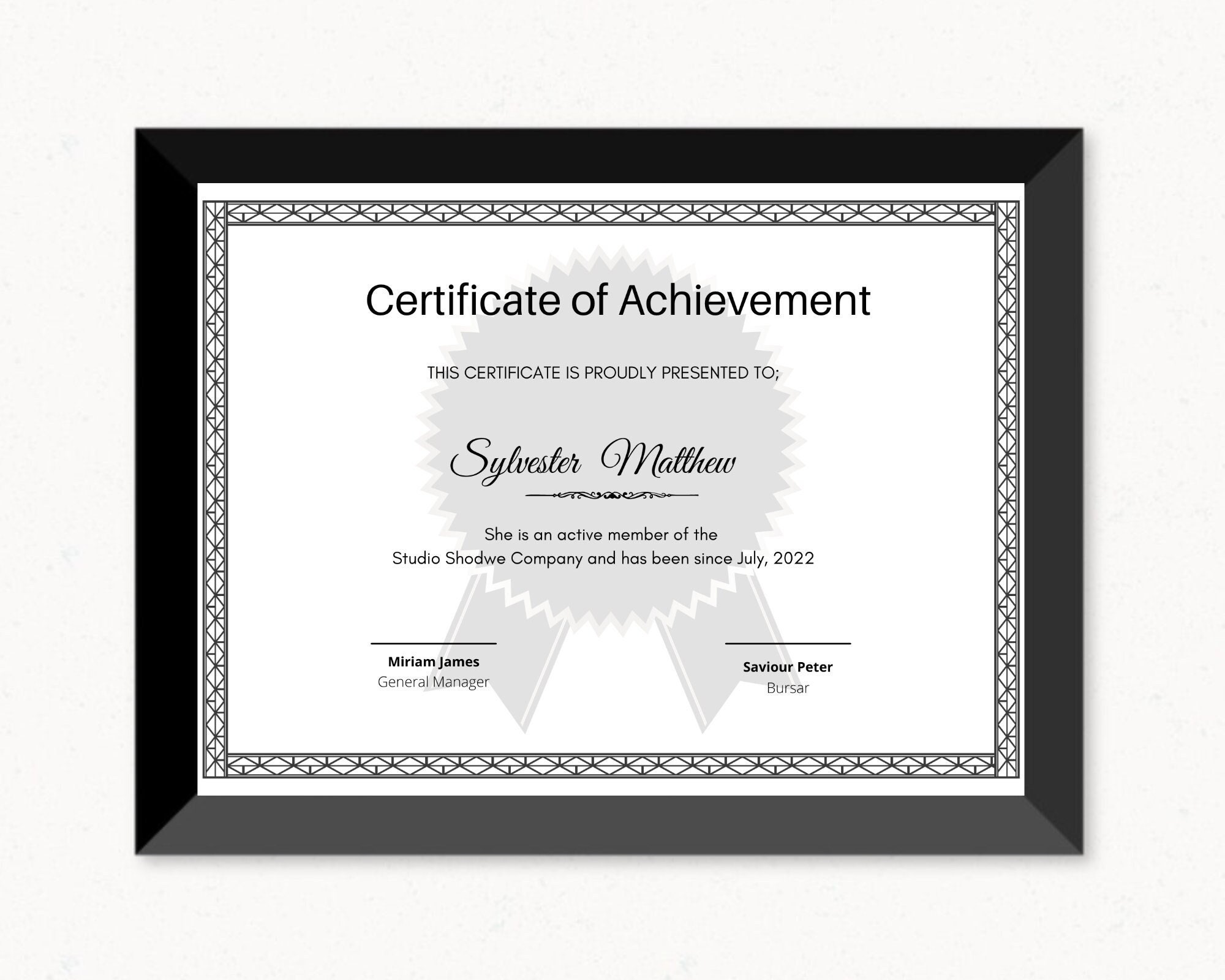 Black And White Ornamental Certificate Of Achievement Classy Black And White Ornamental Certificate Of Achievement Classy