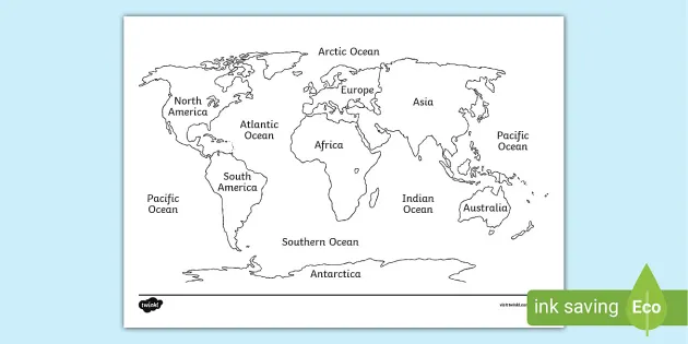 Blank Map of the World - without labels | Resources | Twinkl ...