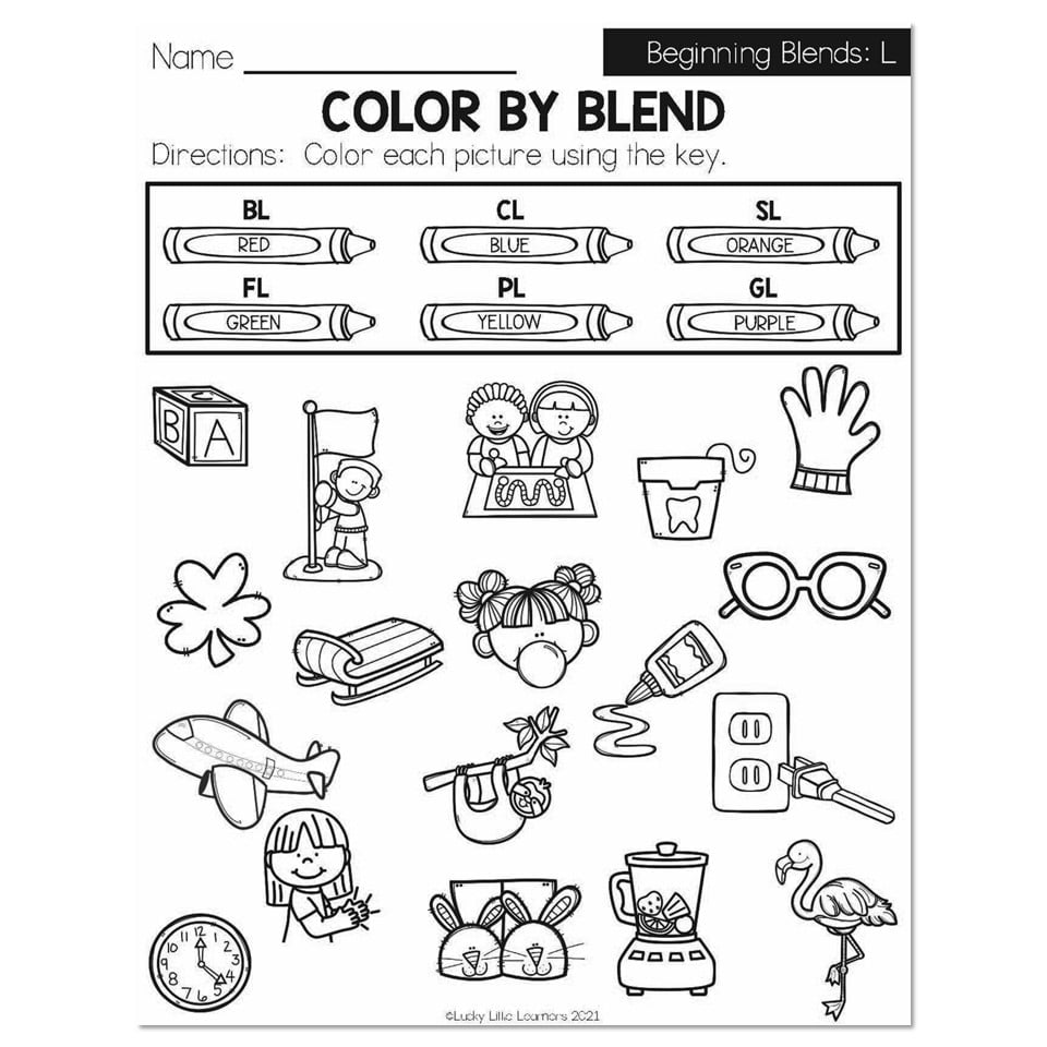 Spring - Early Finishers 1st Grade - ELA - Beginning Blends L ...