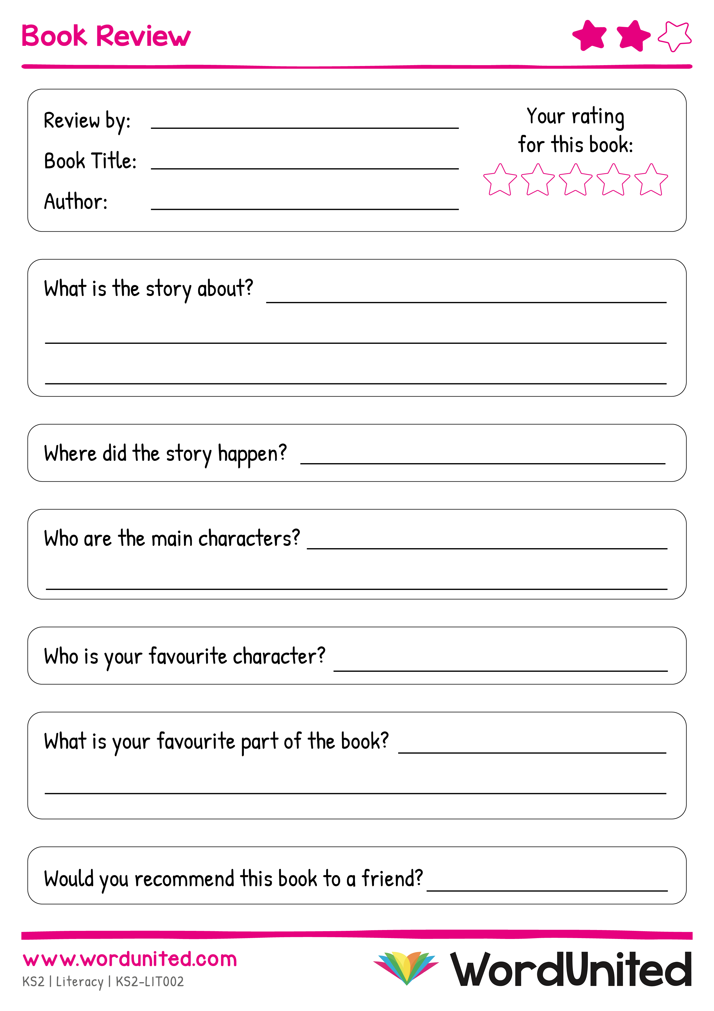 Book Review English Worksheet WordUnited Worksheets Library Book Review English Worksheet WordUnited Worksheets Library