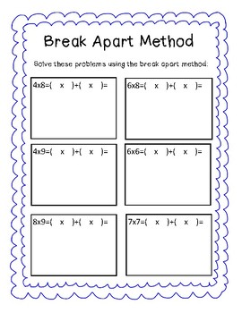 Grade 3: Mathematics: Breaking up method worksheet | Live Worksheets - Worksheets Library