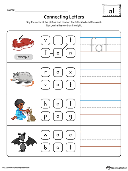 OT Word Family Build CVC Words Worksheet | MyTeachingStation.com - Worksheets Library