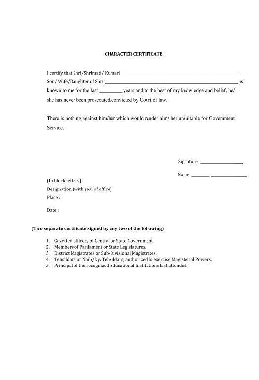 Character Certificate easily | airSlate - Worksheets Library