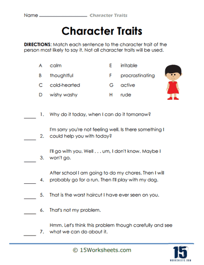 Character Traits Worksheets - 15 Worksheets.com - Worksheets Library